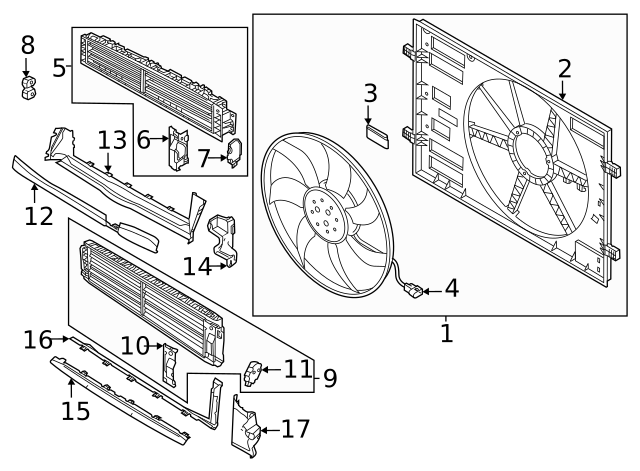 2022-2024 Audi Fan & Motor 5WA-121-203-P | Audi USA Parts