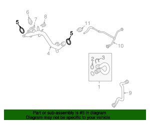 06E-121-119-A - Engine Coolant Pipe O-Ring 2005-2012 Audi ...