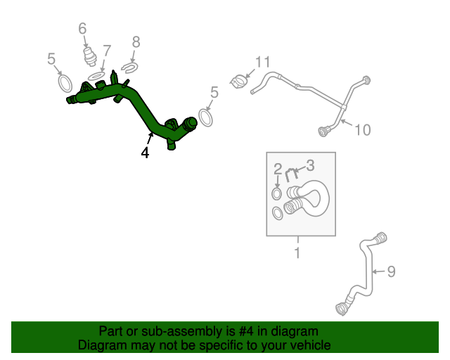 Genuine Audi 06E-121-045-J | Engine Coolant Pipe | FREE Shipping on ...