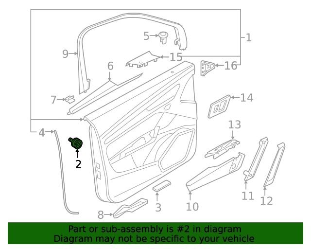 2015-2024 Audi Door Trim Panel Clip 8V0-868-243 | Audi USA Parts