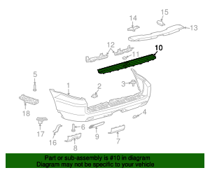 52161-60050 - Bumper Cover Spacer Panel 2003-2009 Lexus GX470 ...