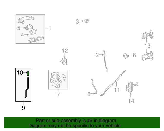 2008-2015 GM Driver Side Front Door Locking Rod Knob 96660963 ...