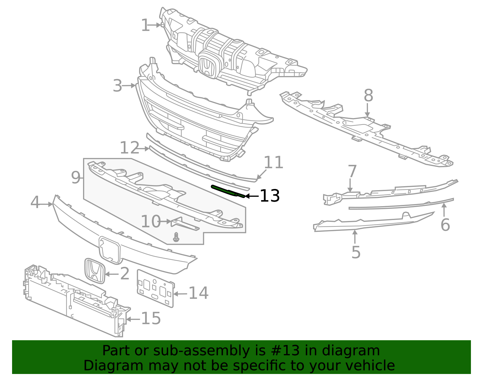 71118-TVA-F00 - Lower Molding 2021-2022 Honda Accord | Honda Parts Online
