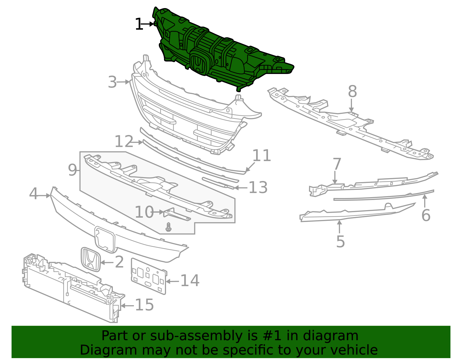 2021-2022 Honda Accord 2021-2022 Honda Accord - Upper Grille 71112-TVA ...