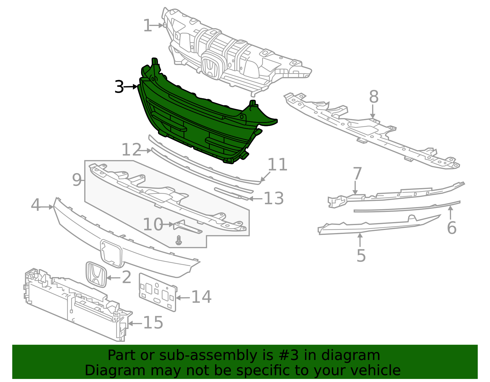 71111-TVA-F00 - Lower Grille 2021-2022 Honda Accord | Honda Parts Online
