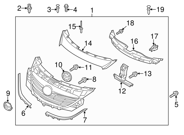 2013-2015 Mazda CX-9 Grille Assembly TK21-50-710D-12 | RealMazdaParts.com