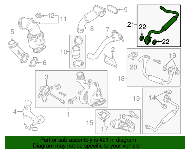 2014-2023 Cadillac Driver Side Turbocharger Coolant Return Pipe ...