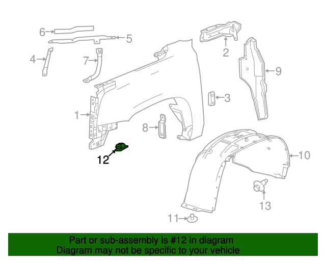 2014-2022 GM Fender Liner Nut 11611523 | TascaParts.com