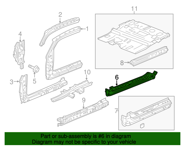 2003-2008 Honda Element Outer Rocker Panel 04641-SCV-A02ZZ | Genuine ...