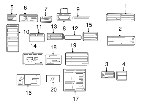 Labels for 2004 Toyota Matrix | Toyota Parts