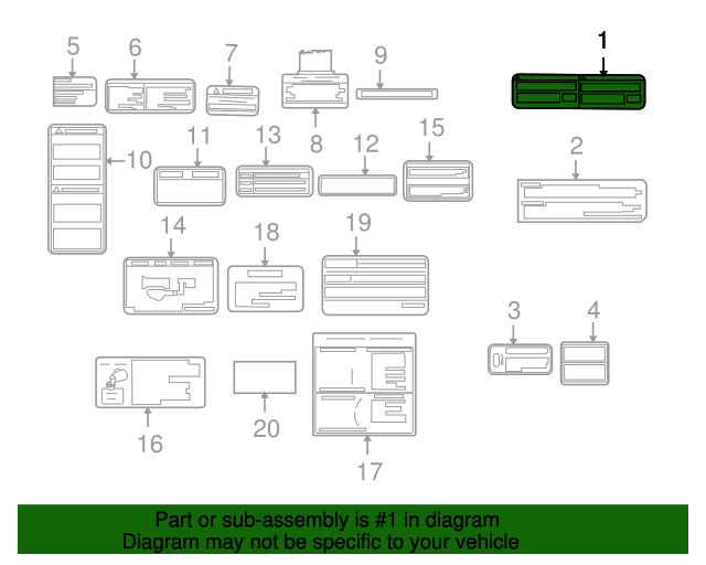 2005-2012 Toyota AC Label 88723-02140 | Toyota Parts Center