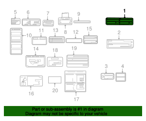 2005-2012 Toyota AC Label 88723-02140 | Toyota Parts Center
