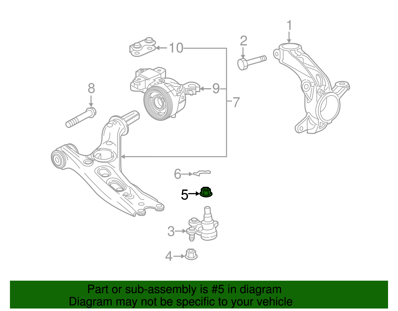 90363-TLA-A01 - Lower Ball Joint Castle Nut 2020-2025 Honda CR-V ...