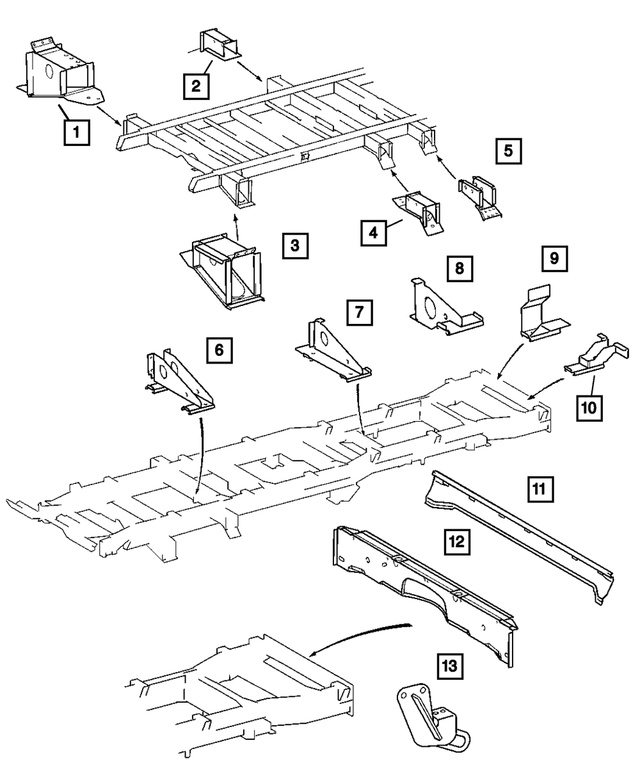 2003-2005 Dodge Frame Rail Bracket, Left 5118035AA | QuirkParts