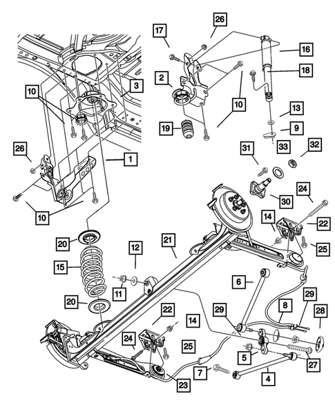 Rear Suspension for 2003 Chrysler PT Cruiser | Mopar Estores