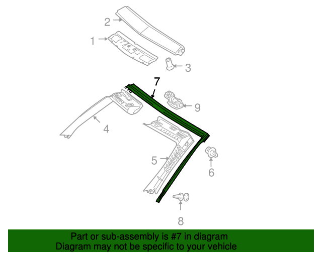 171-720-05-78 - Weatherstrip 2005-2011 Mercedes-Benz | Mercedes-Benz ...