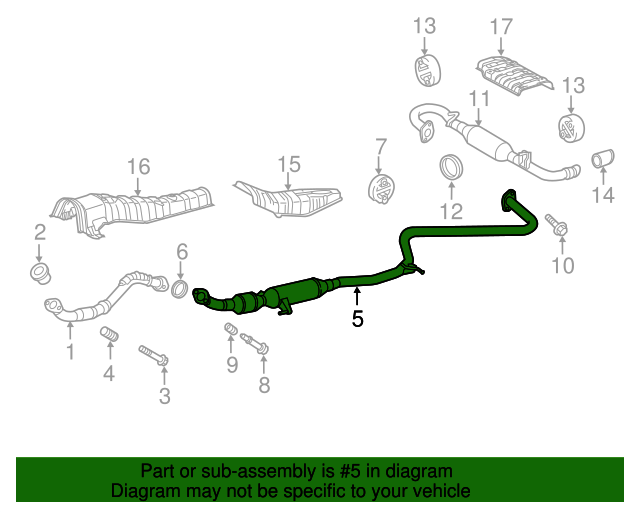 2011-2013 Scion tC Pipe Assembly Exhaust 17420-36070 | Toyota Parts Center