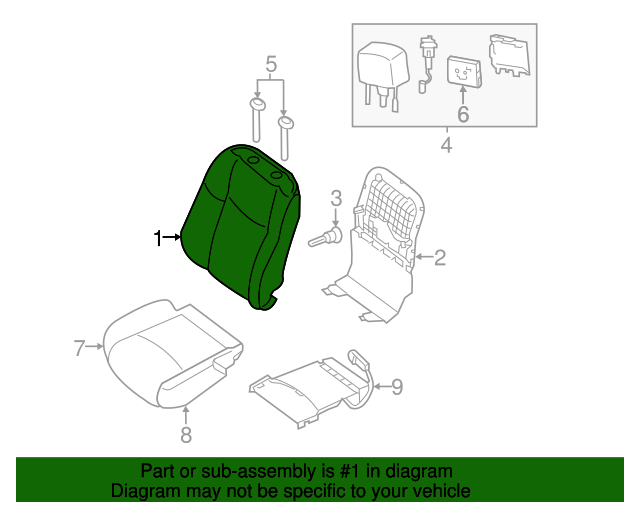 2013 Nissan Pathfinder Seat Back Assembly 87650-3KD2A | QuirkParts