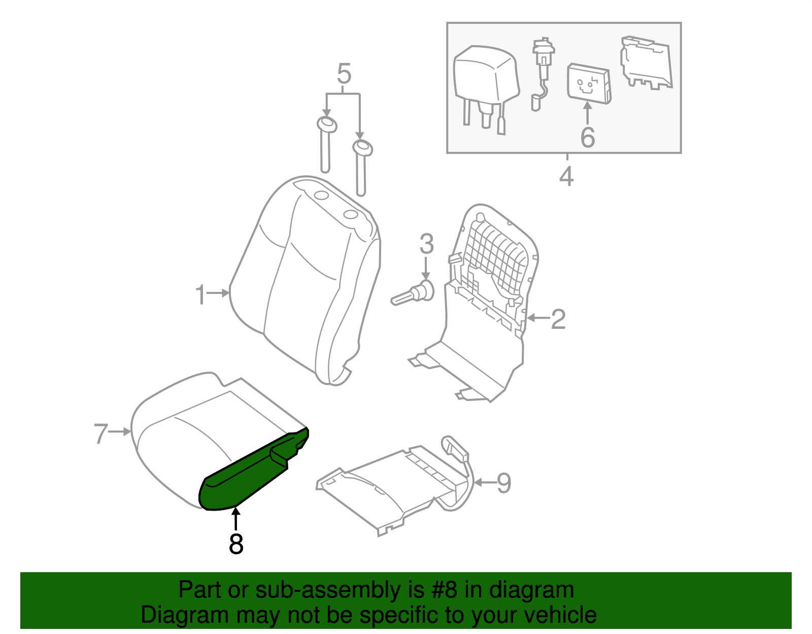 87361-3JA9A - 2013-2020 Nissan Pathfinder - Seat Cushion Pad | Anicra ...