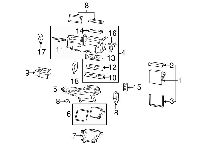25913637 - Air Conditioning Evaporator Core Kit with Evaporator Seals ...