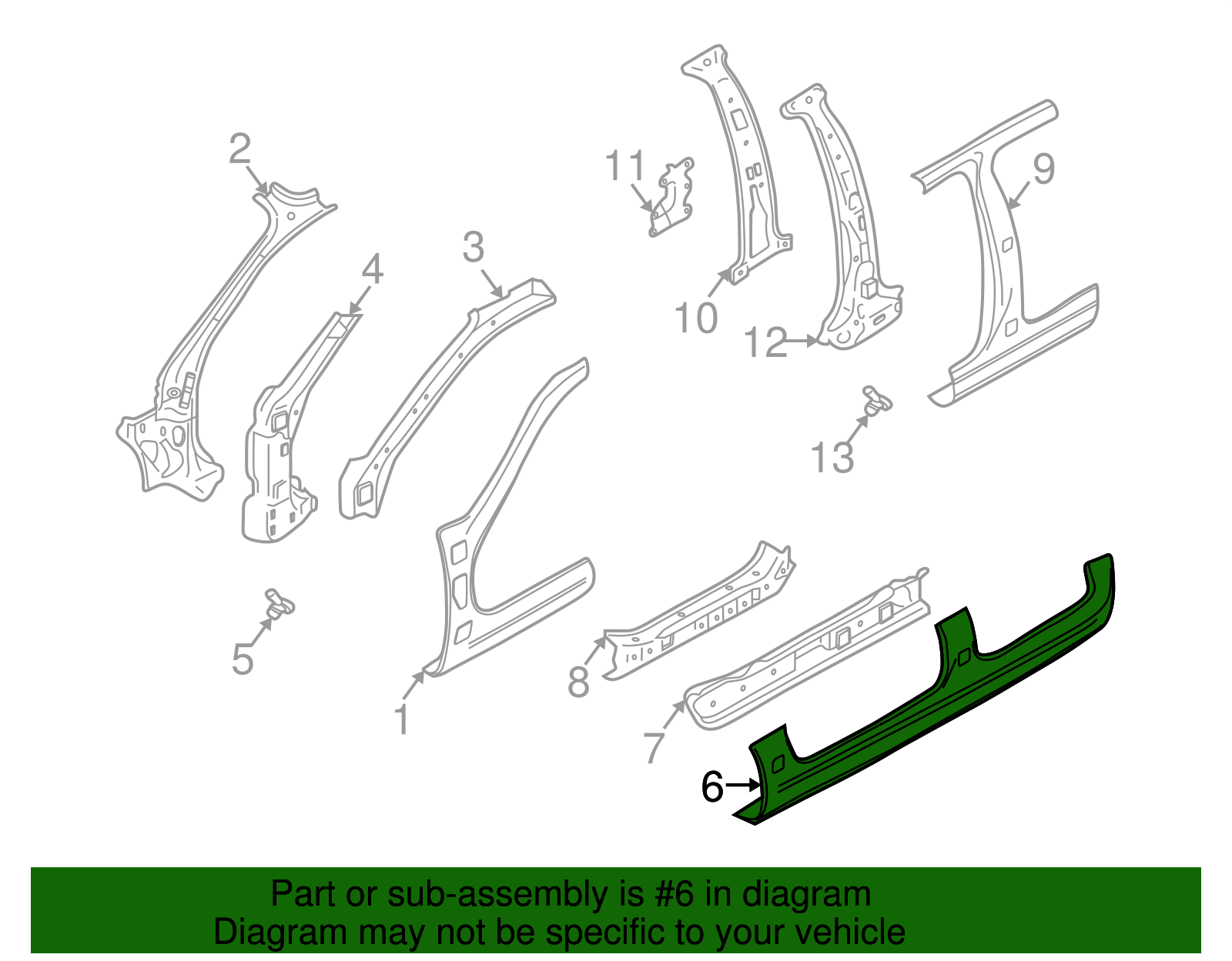 1995-2002 Mazda Millenia Outer Rocker Panel T0Y1-71-271C | Retail ...