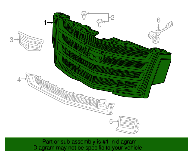 2015-2020 Cadillac Front Upper Grille 23399558 GM | GMPartsDirect.com