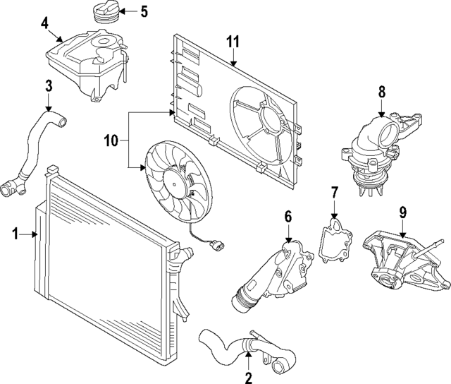 2011-2015 Volkswagen Touareg Water Pump 06E-121-018-K | vwpartscente