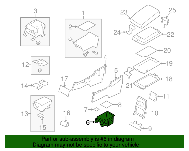 2007-2014 Subaru Storage Compartment 92174XA02A | TascaParts.com