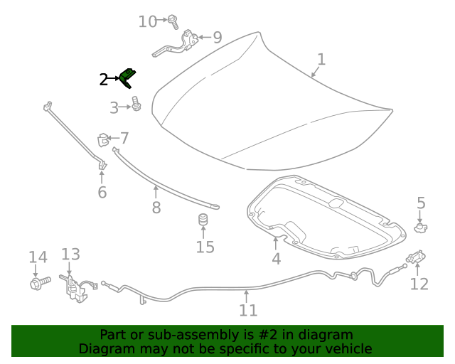 2019-2022 Toyota Corolla Hood Bracket 53336-02060 | Toyota Parts Center