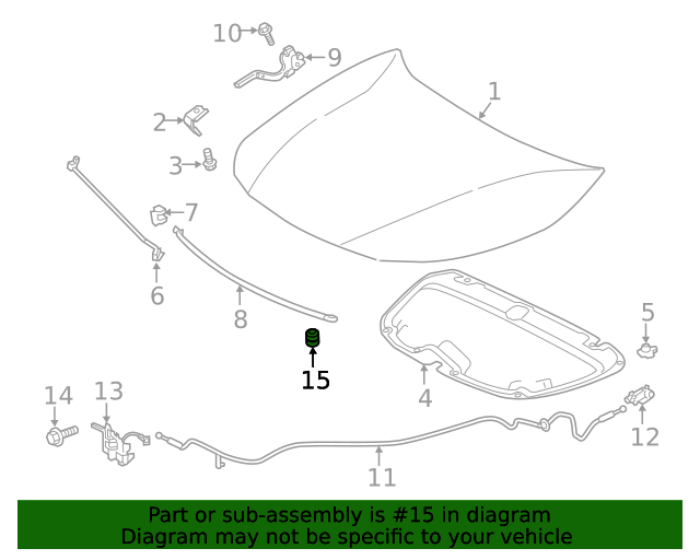 2019-2024 Toyota Hood Stop Buffer 53384-78010 | OEM Parts Online