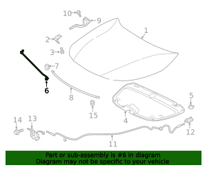 2019-2023 Toyota Corolla Support Rod 53440-02270 | Toyota Parts