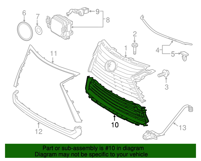 53112-0E150 - Grille 2016-2019 Lexus | AutoNationParts.com