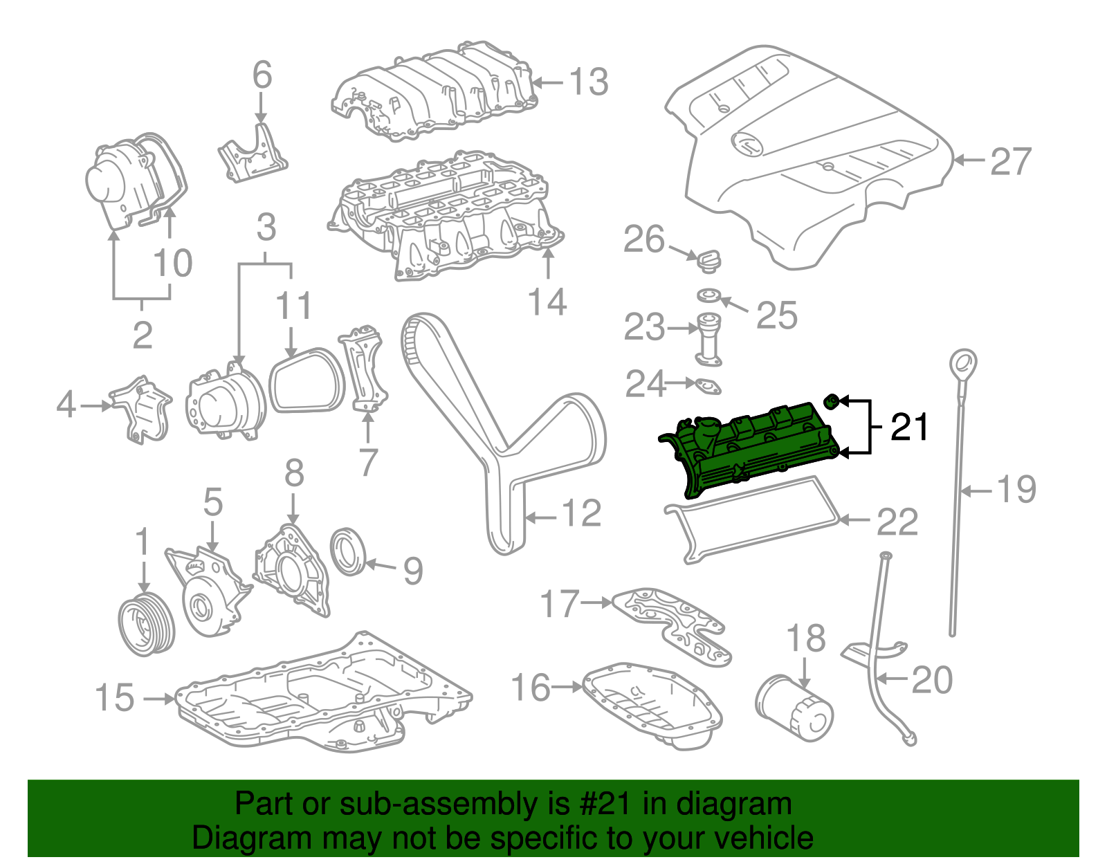 1998-2010 Lexus Valve Cover 11201-50041 | OEM Parts Online