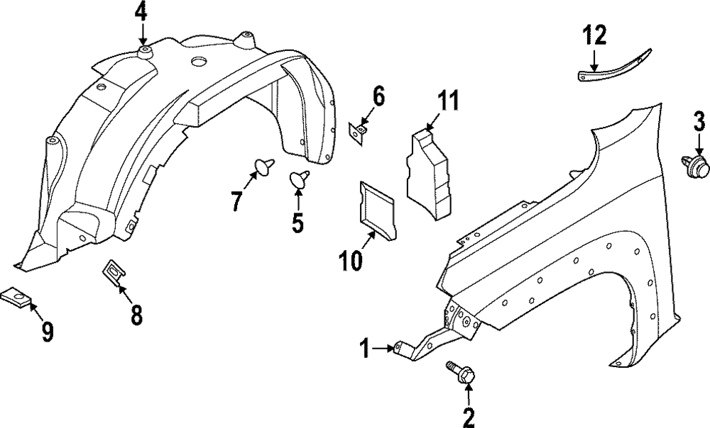 2022-2025 Nissan Frontier Fender Liner 63841-9BU1A | OEM Parts Online