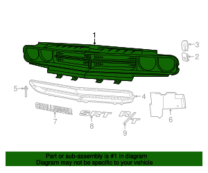 2008-2014 Dodge Challenger Radiator Grille 68043388AB | TascaParts.com