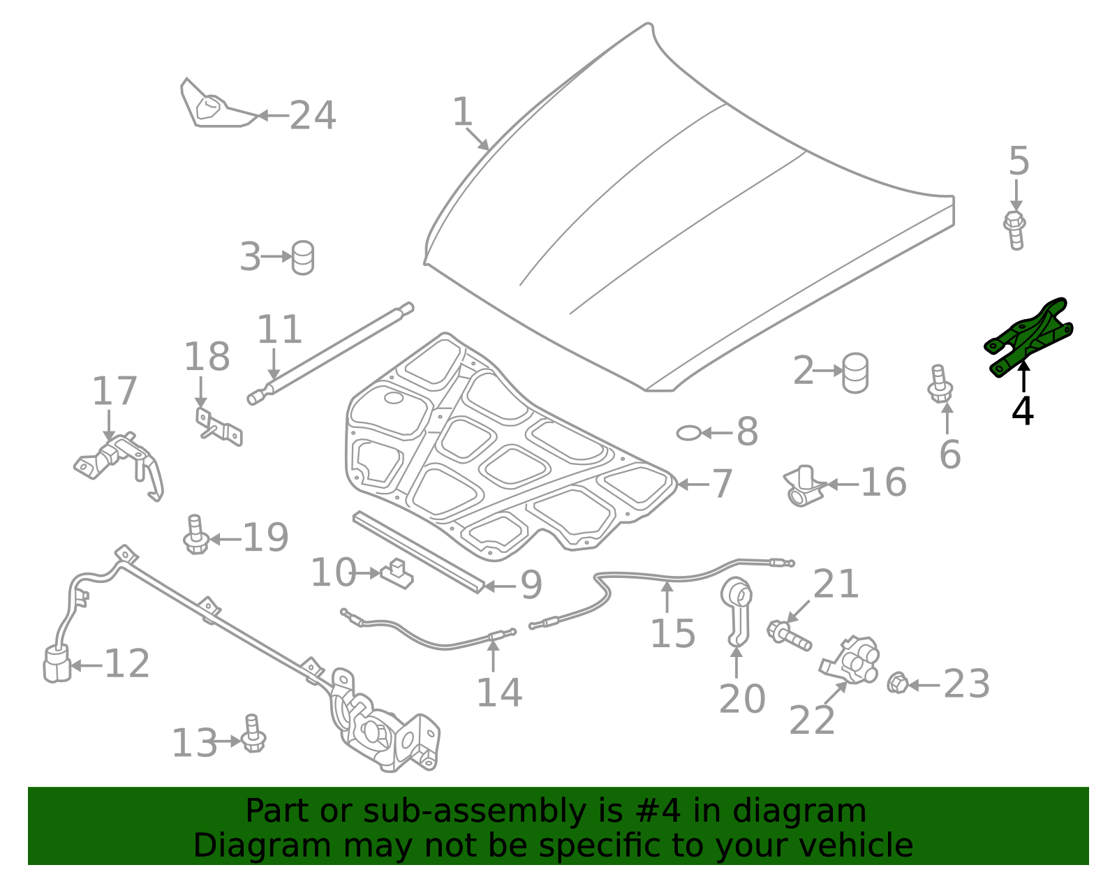 66910-T1000 - 2021-2024 Genesis - Hinge | Hyundai Parts Express
