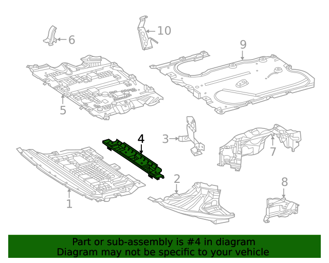 223-524-43-00-64 - Radiator Support Splash Shield Bracket 2021-2023 ...