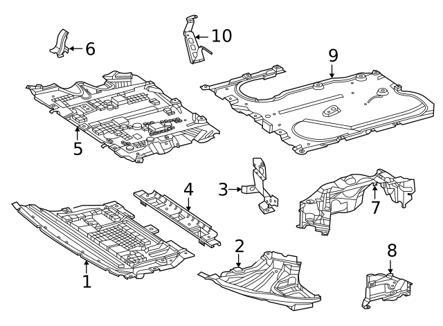 2021-2023 Mercedes-Benz Floor Pan Splash Shield 223-524-17-00 ...