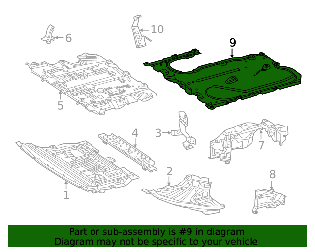 Genuine OEM Floor Pan Splash Shield | 223-524-15-00 | Fits Select 2021 ...