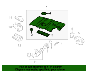 2005-2014 Volkswagen Air Filter and Housing Assembly 07K-129-607-J ...