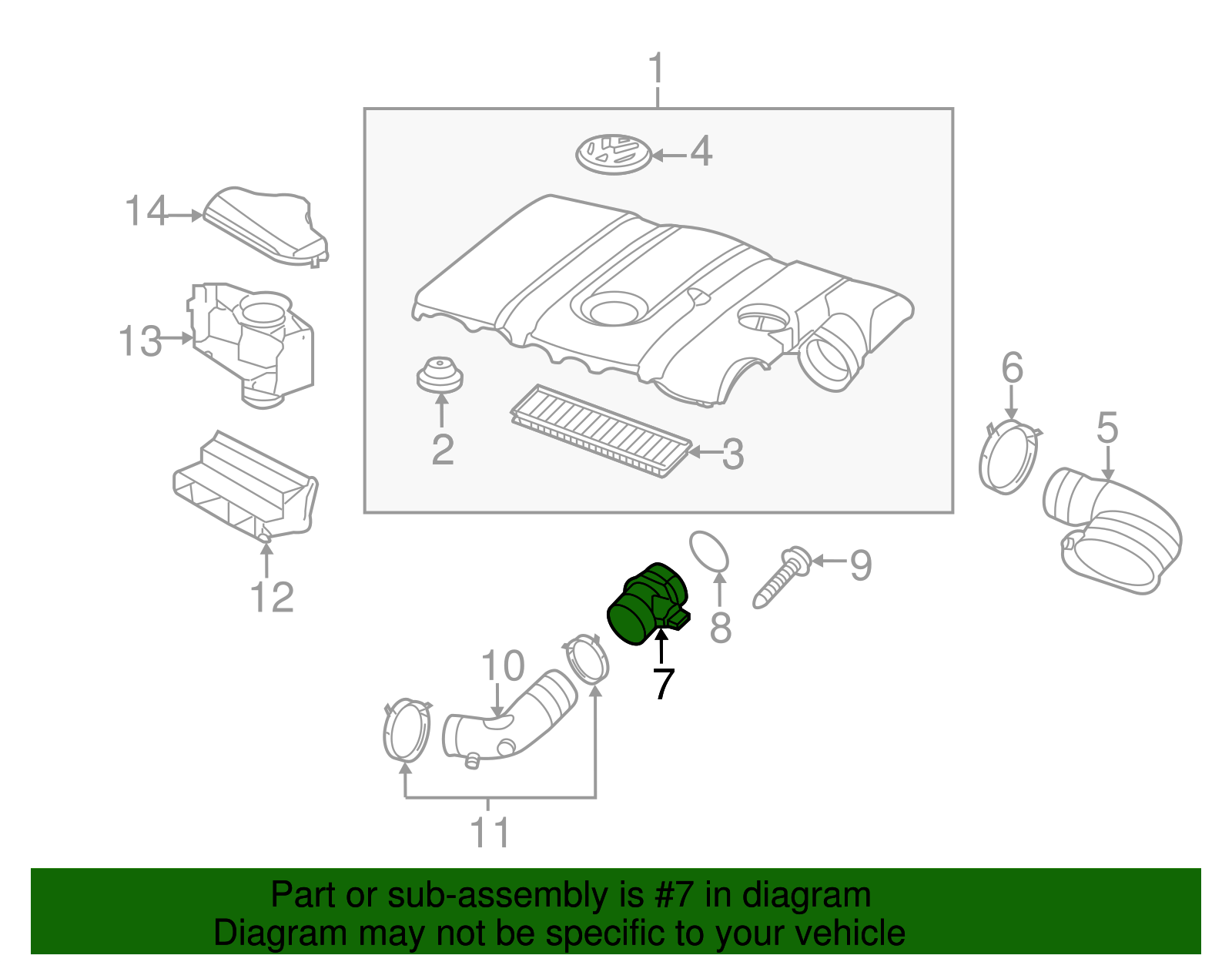 2009-2014 Volkswagen Air tube 07K-129-637 | vwpartscenter