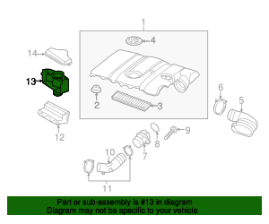 1K0-805-962-C-9B9 - Engine Air Intake Hose 2005-2014 Volkswagen ...