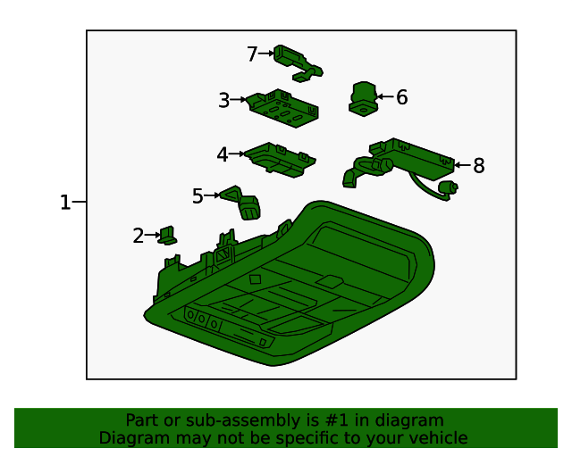 2023-2024 Cadillac XT6 F Console 85588477 GM | GMPartsDirect.com