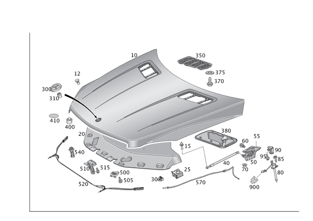 166-880-05-57 - Hood 2013-2019 Mercedes-Benz | Mercedes-Benz USA Parts