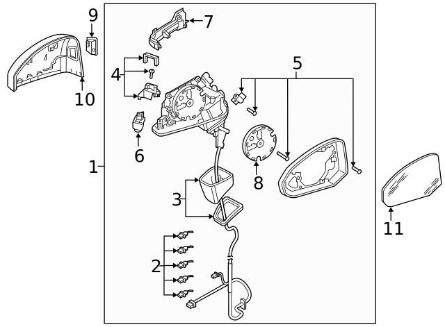 2019-2020 Audi Q3 Mirror Assembly Repair Kit 81A-898-011 | Audi USA Parts