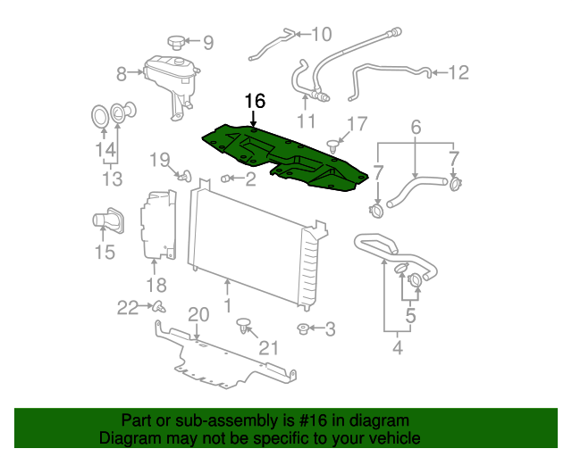 2007-2013 GM Radiator Air Seal 22737376 | TascaParts.com
