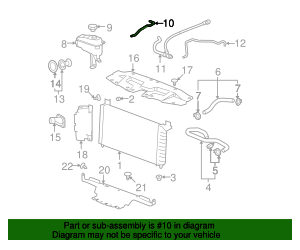 2007-2014 GM Radiator Surge Tank Inlet Hose 22827733 GM | GMPartsDirect.com