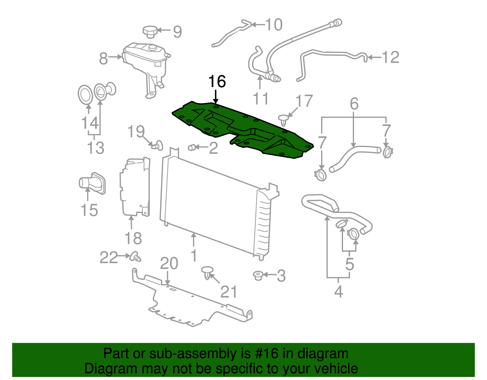 2007-2013 Chevrolet Baffle Asm-Rad Air Upr 22737376 | GM Parts Center
