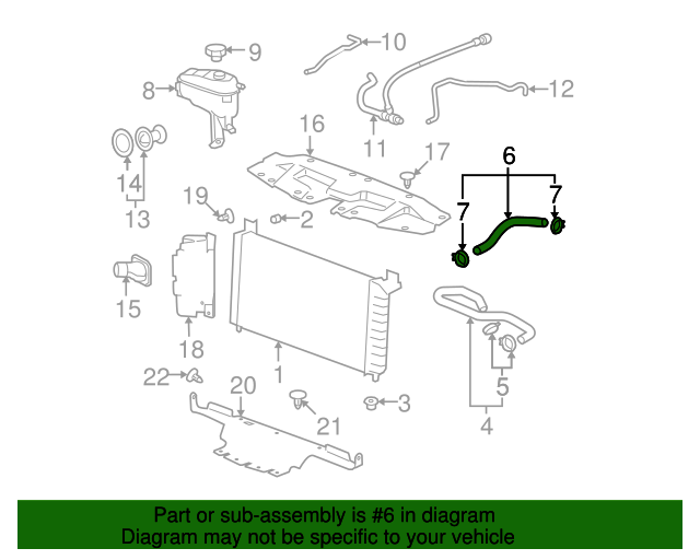 22884202 - Radiator Outlet Hose 2011-2014 GM | Chevrolet Parts Direct