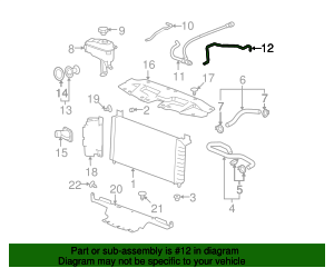 2007-2014 GM Radiator Vent Inlet Hose 22827734 | Auto Parts Express